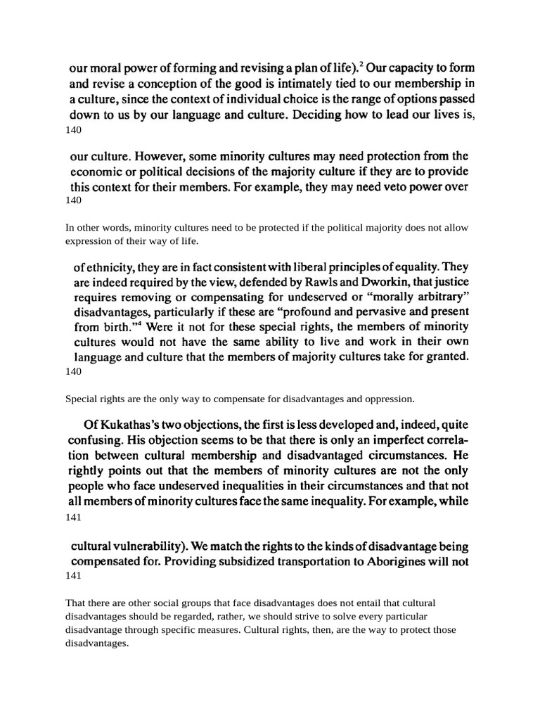 Week III - The Rights of Minority Cultures | PDF