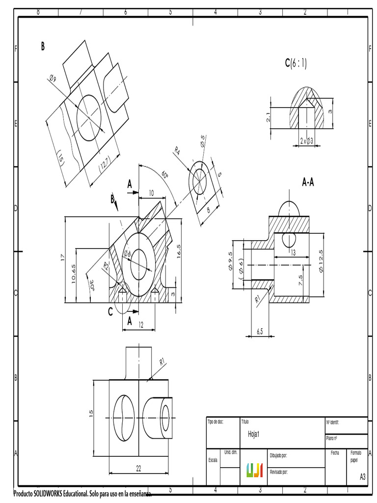 Cortes y Vistas - Dibujo Técnico | PDF