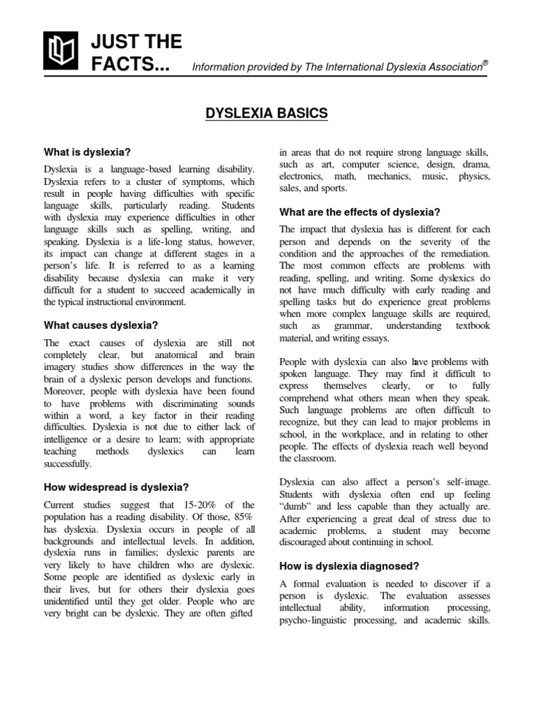 Dyslexia Basics | PDF