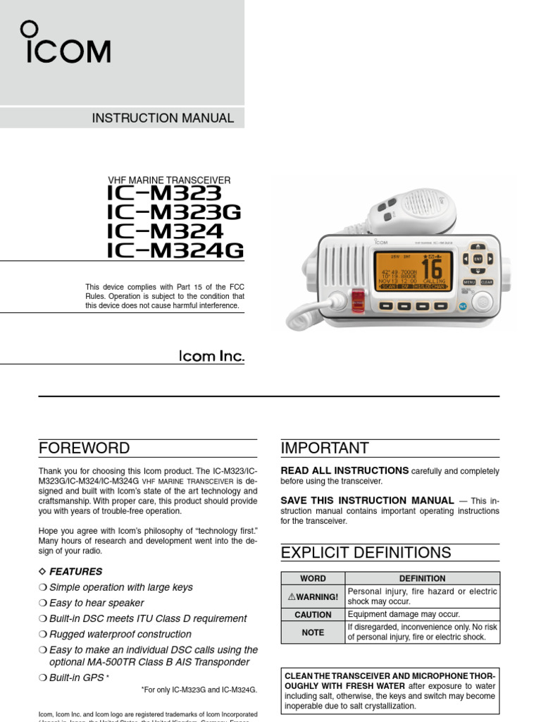 Instrukcja - Ic m323 Ang | PDF