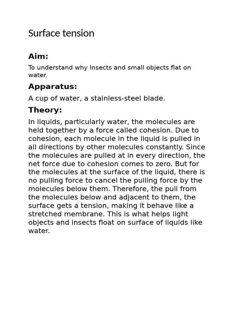 Surface Tension | PDF