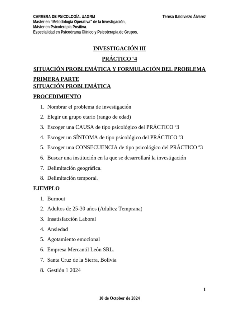 PRÁCTICO Nº4 INV III | PDF
