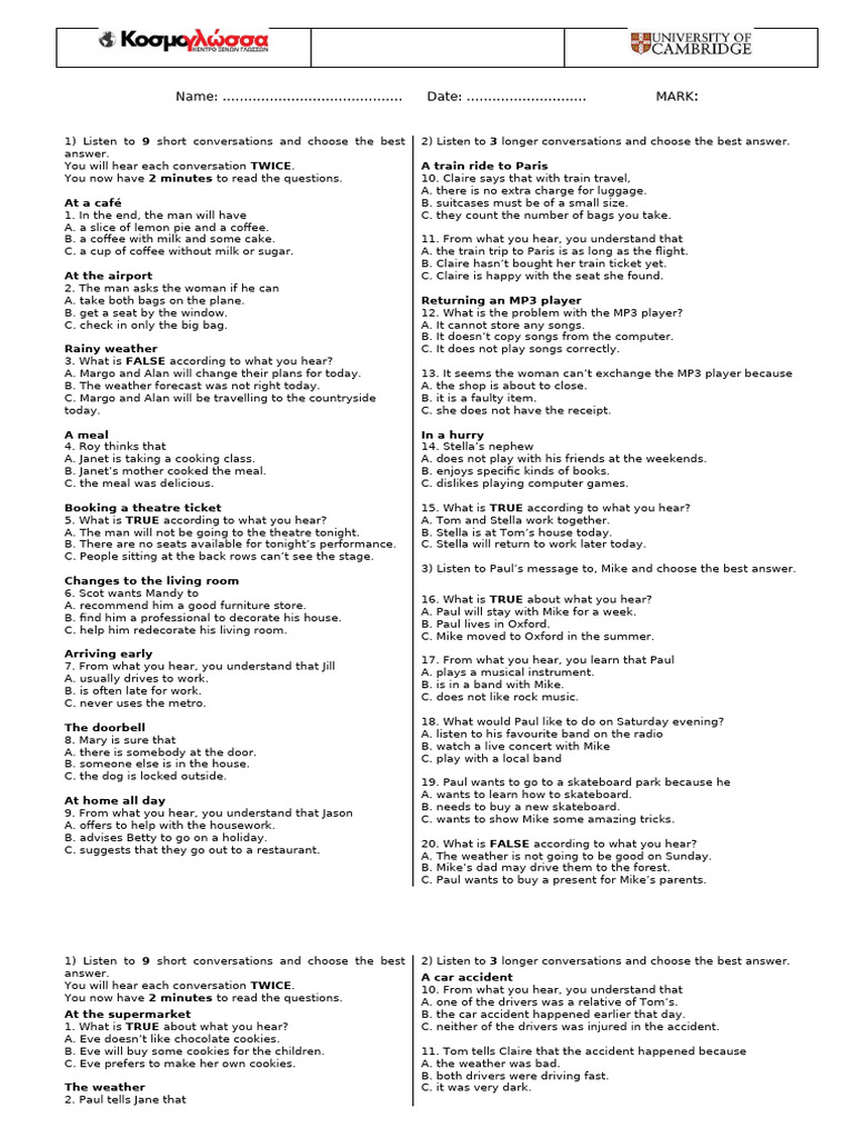 b1 listening lrn | PDF