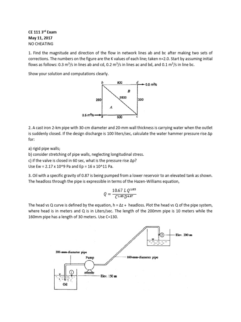 CE 111 3rd Exam | PDF