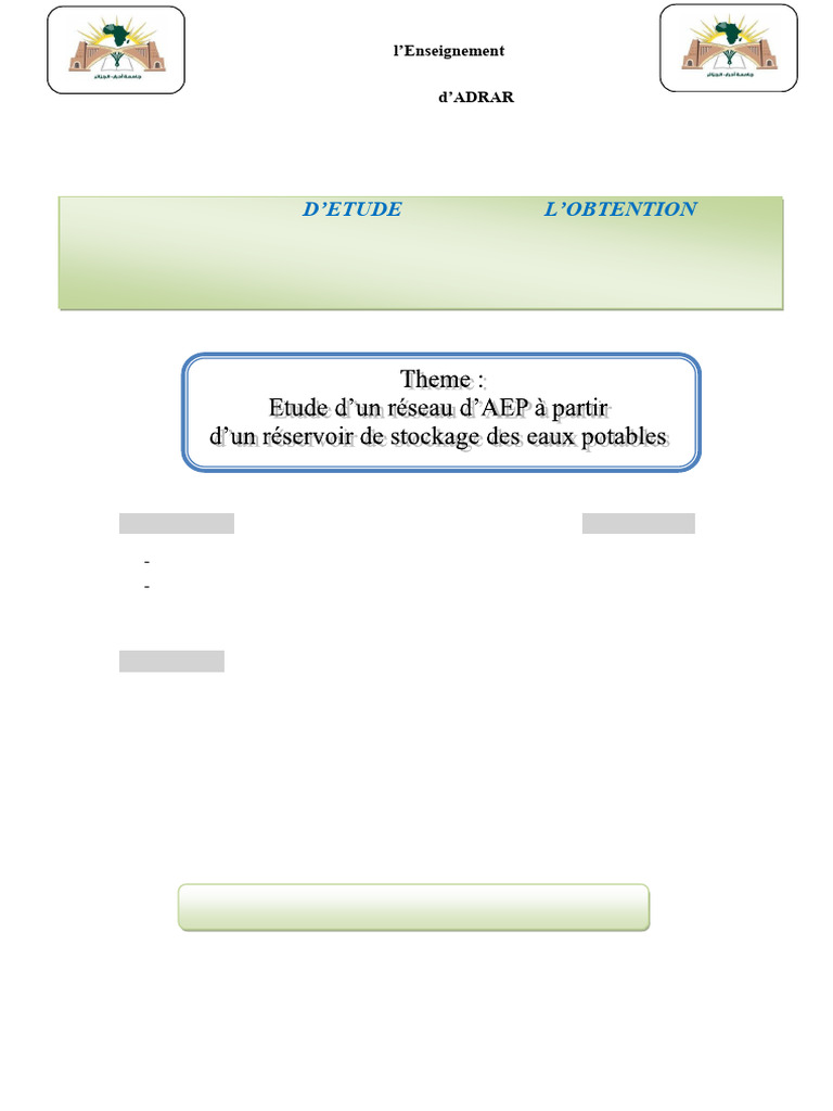 Etude Du D Un Resau | PDF