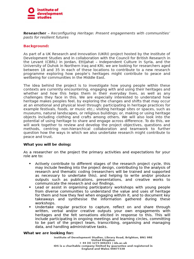 IDS-Peer-Researcher-JD-English | PDF