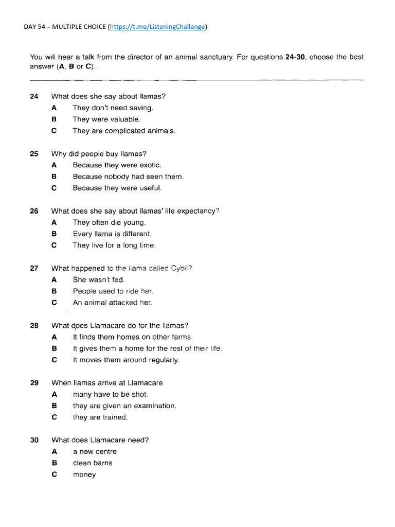 Day 54 – Multiple Choice | PDF