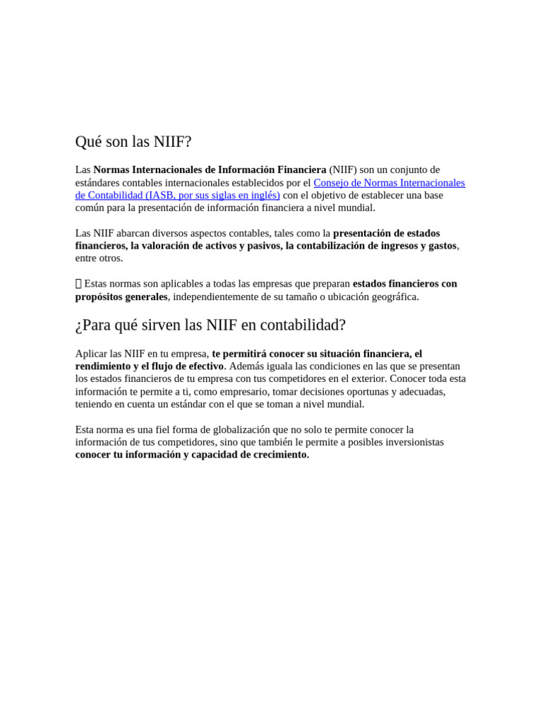 Qué Son Las NIIF | PDF
