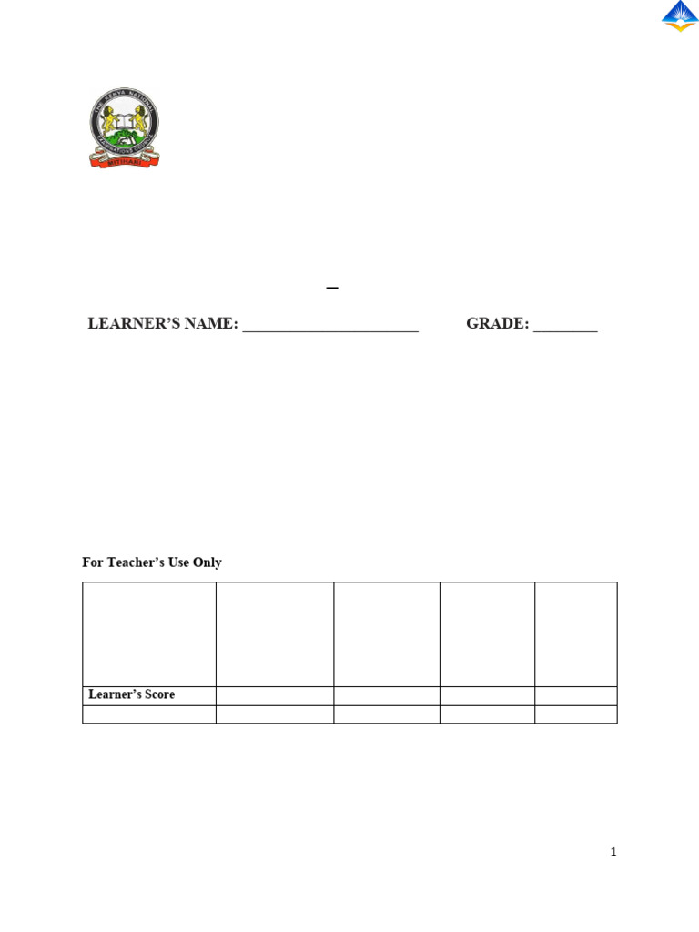 Set 1 Grade 7 Section B 2023-Eseriani | PDF