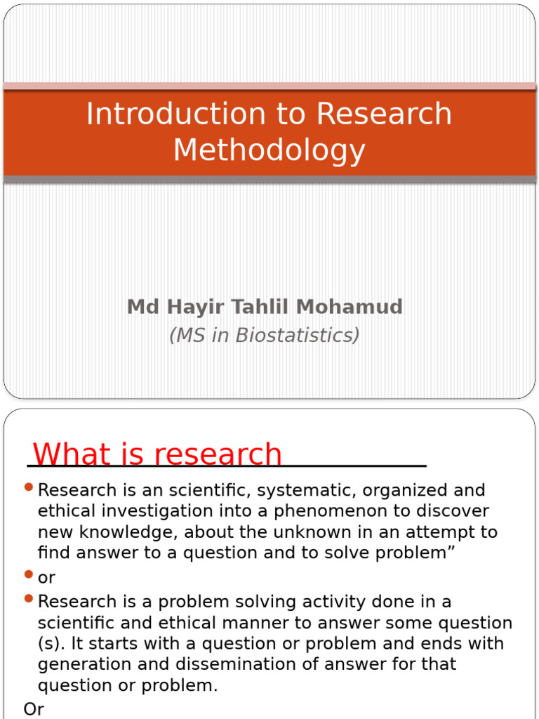 Research Lec 1 Introduction To Research Methodology | PDF