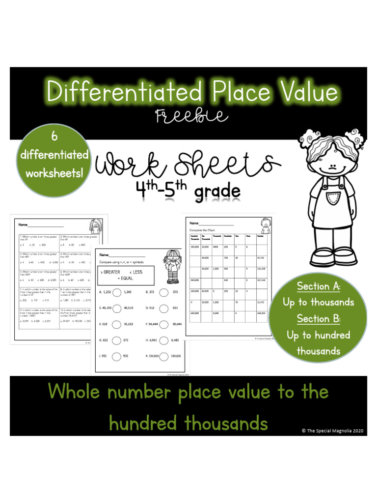 Differentiated Place Value: Work Sheets | PDF