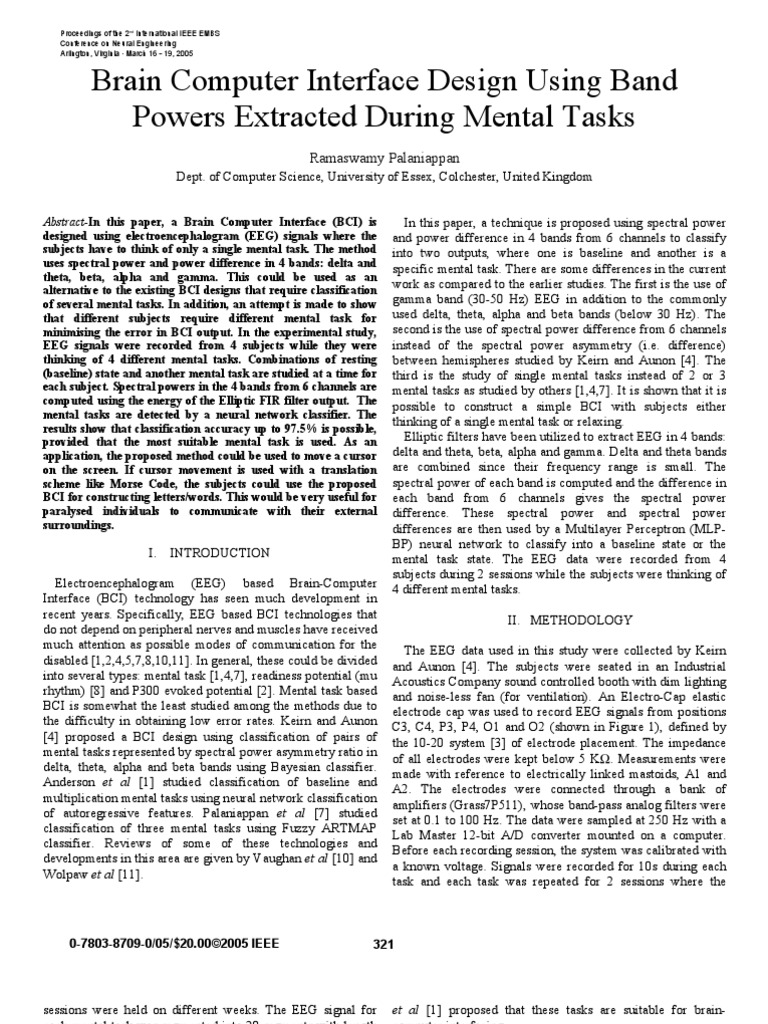 Ramaswamy Palaniappan - Brain Computer Interface Design Using Band ...