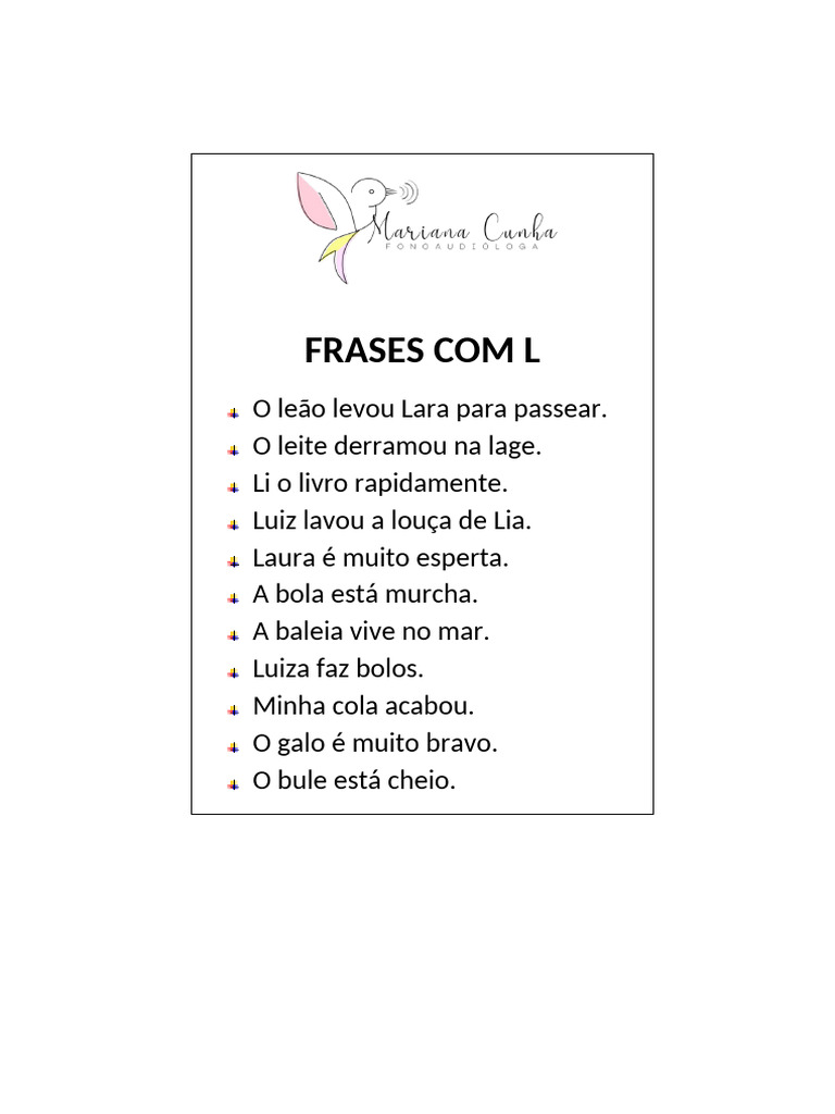 Frases Com L | PDF