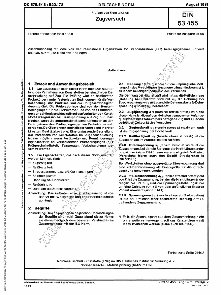 Din 53455 1981 | PDF