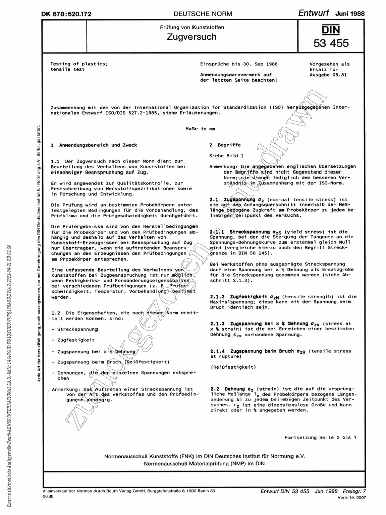 Din 53455 1988 | PDF