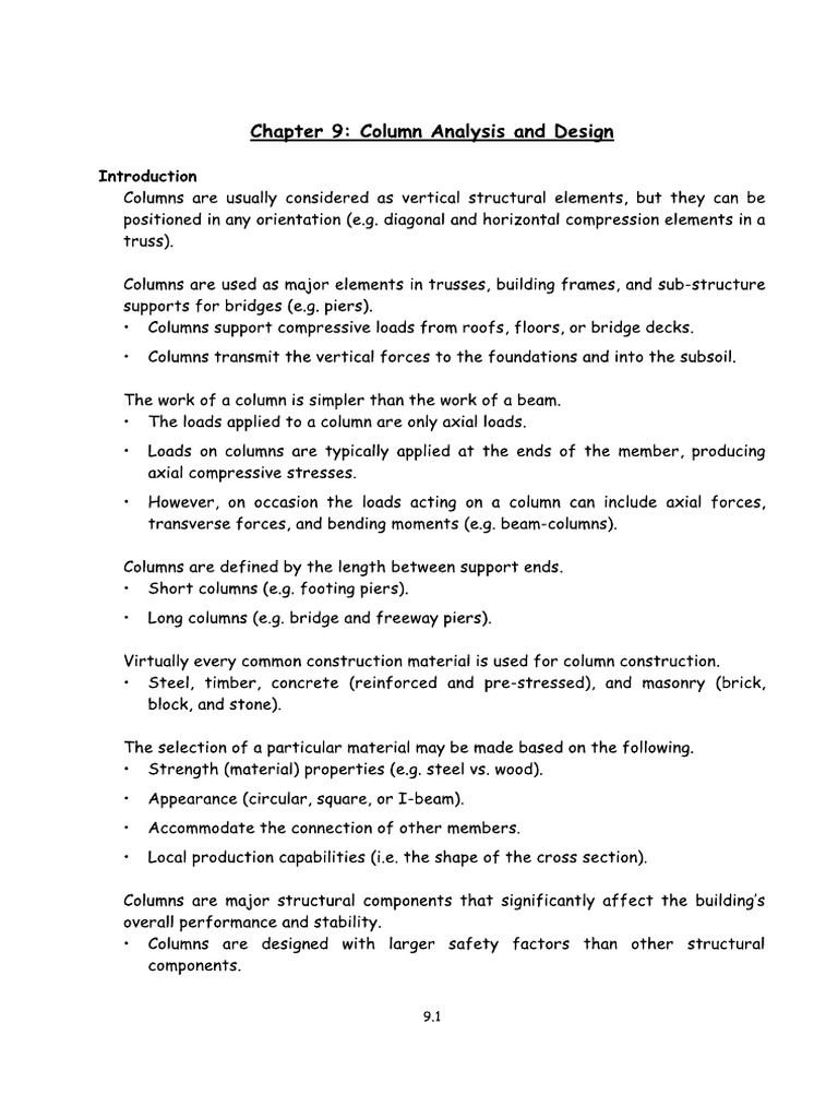 Column Analysis and Design | PDF