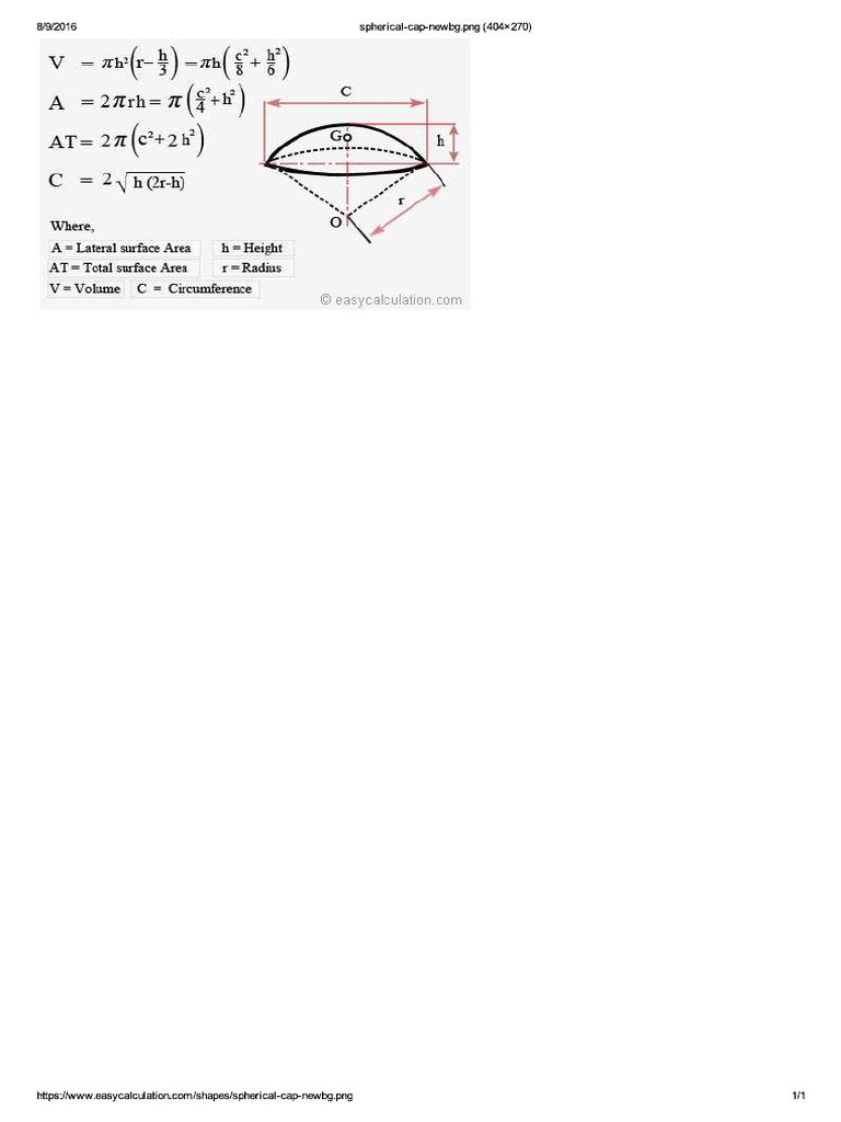 DOME SURFACE AREA | PDF