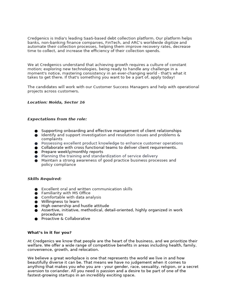 JD - Associate, Customer Success | PDF