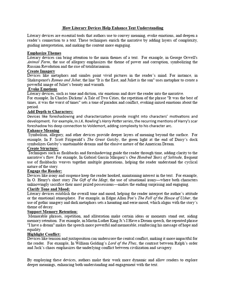 Animal Farm: How Literary Devices Help Enhance Text Understanding | PDF