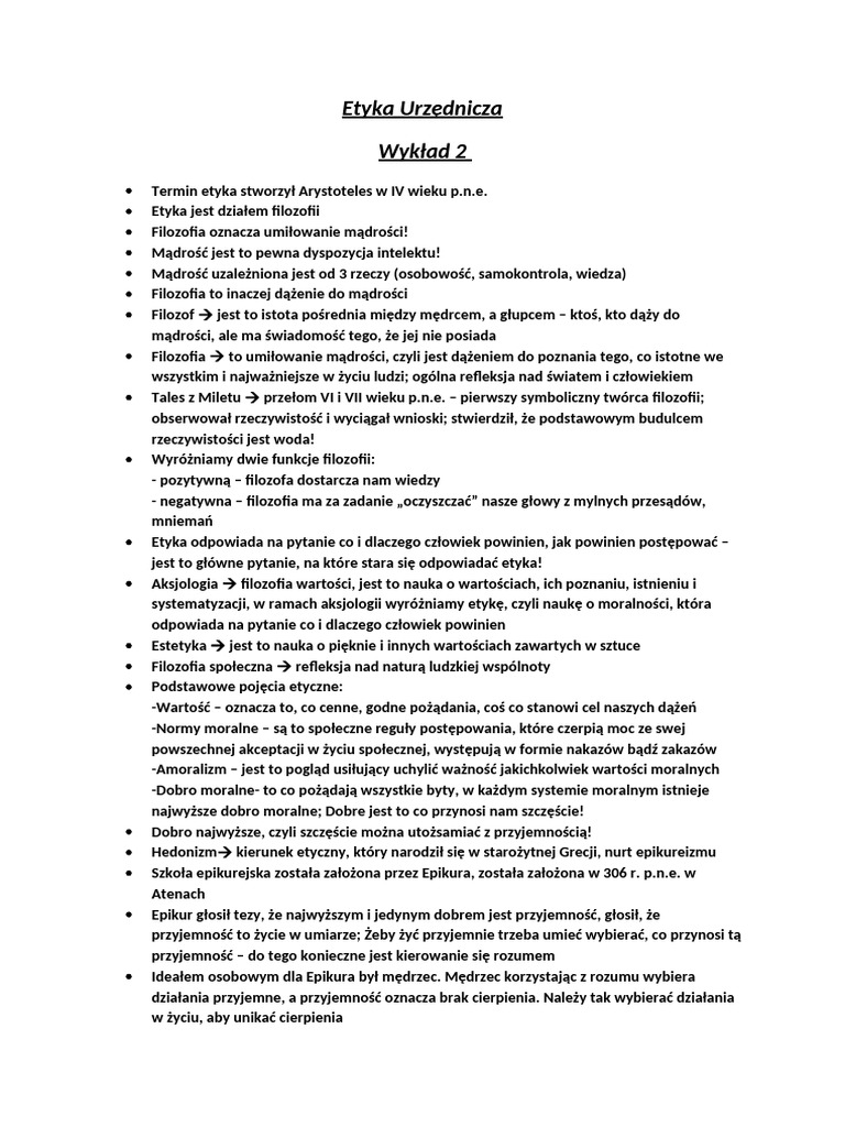 Etyka Urzędnicza Wykład 2 | PDF