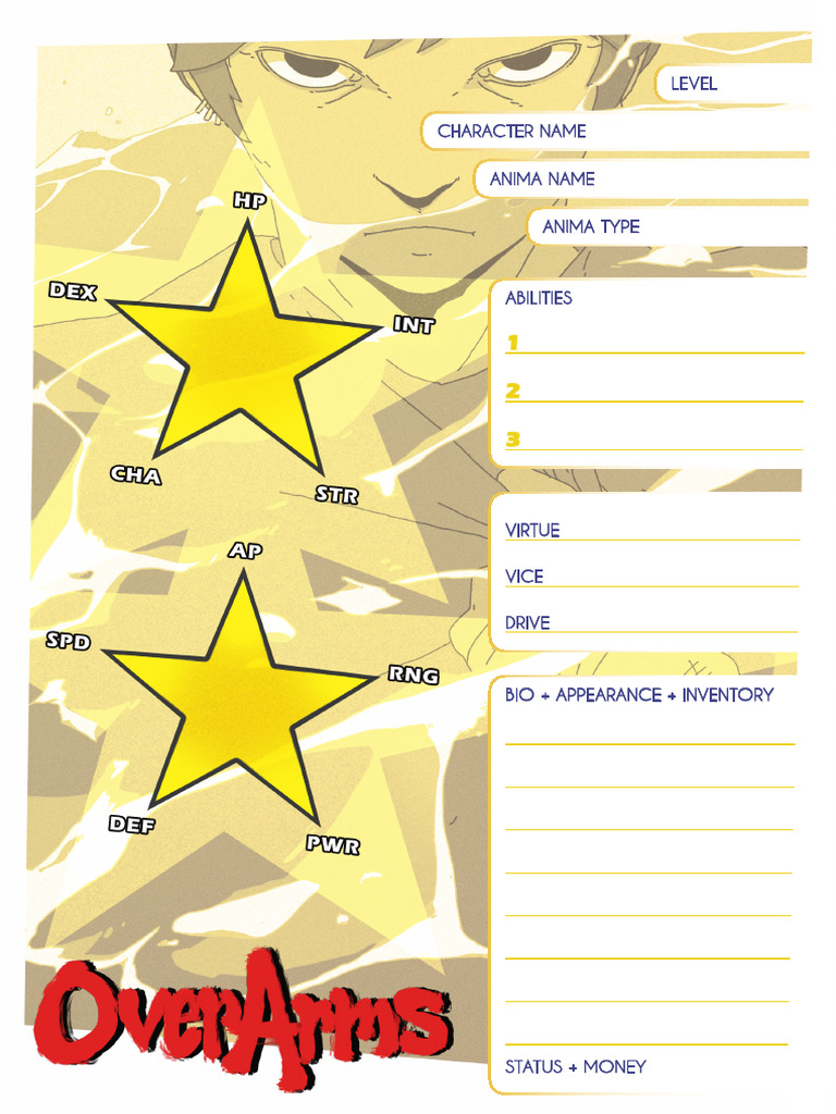 Over Arms Character Sheet | PDF