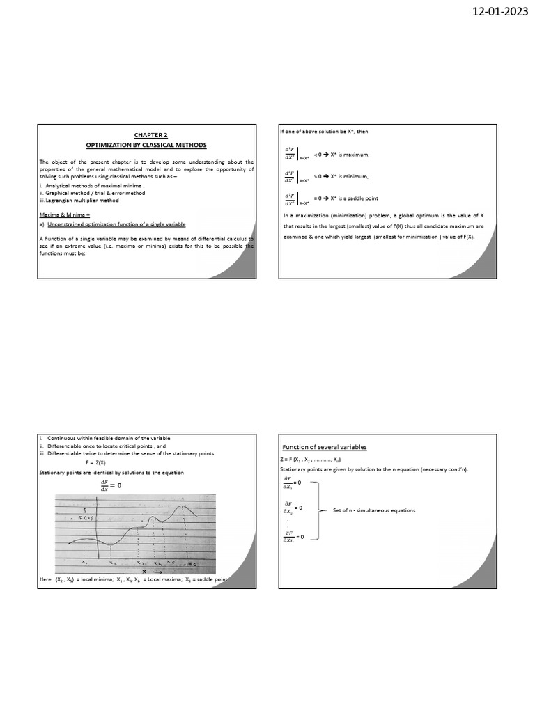 2 Optimization By Classical Methods Pdf