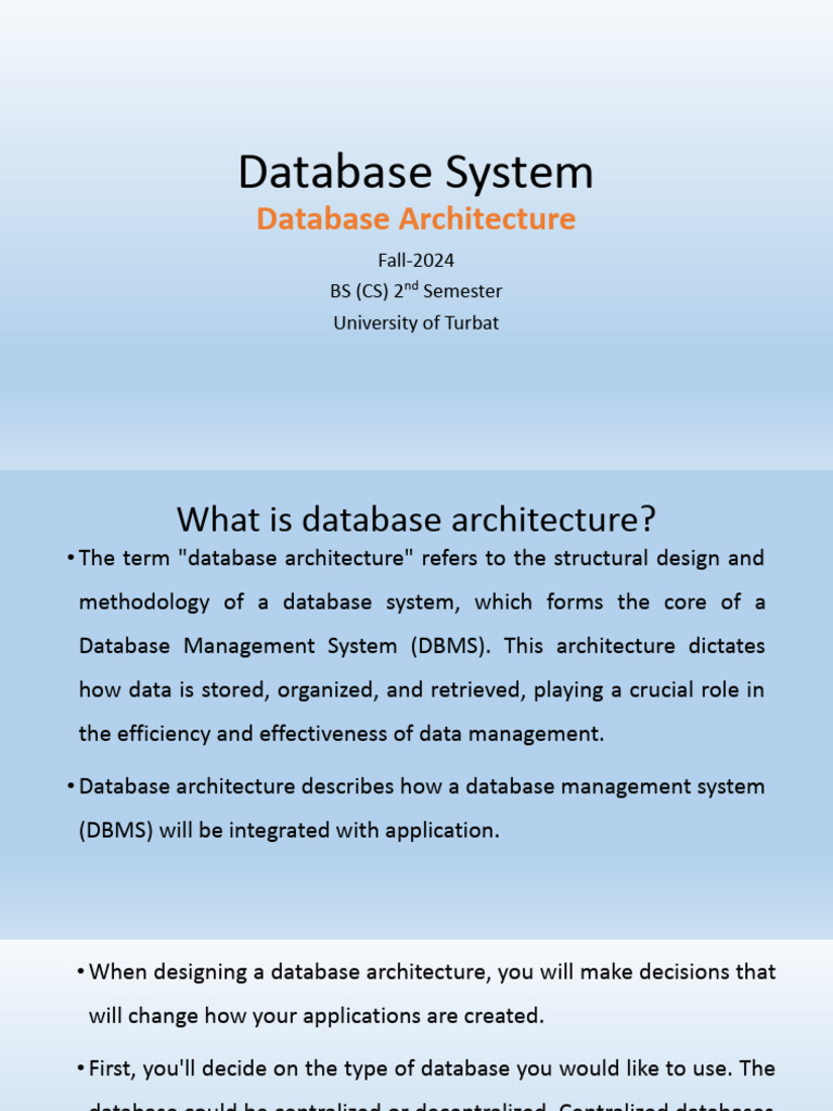 Database System Architecture Week 02 | PDF