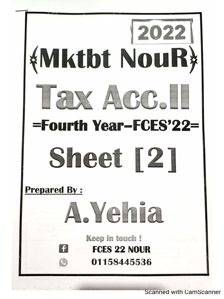 Sheet 2 Tax | PDF
