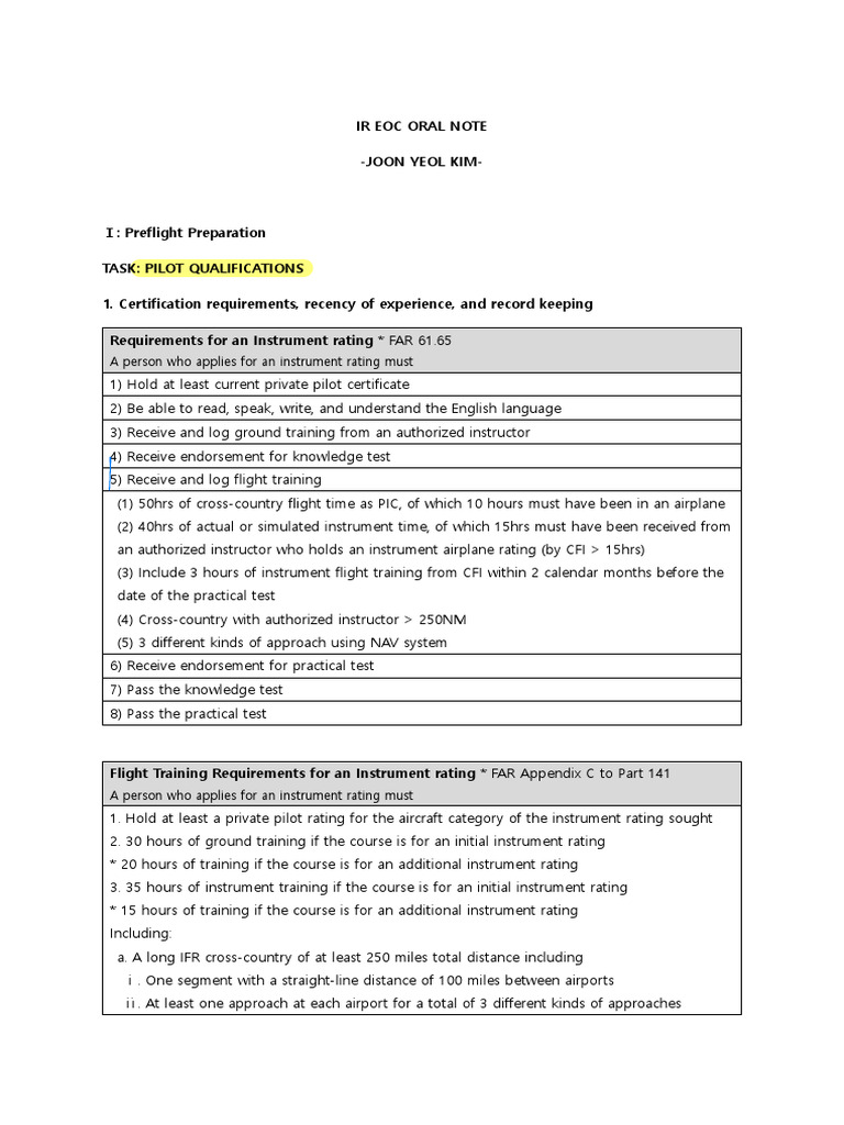 Ir Eoc Oral Note-1 | PDF