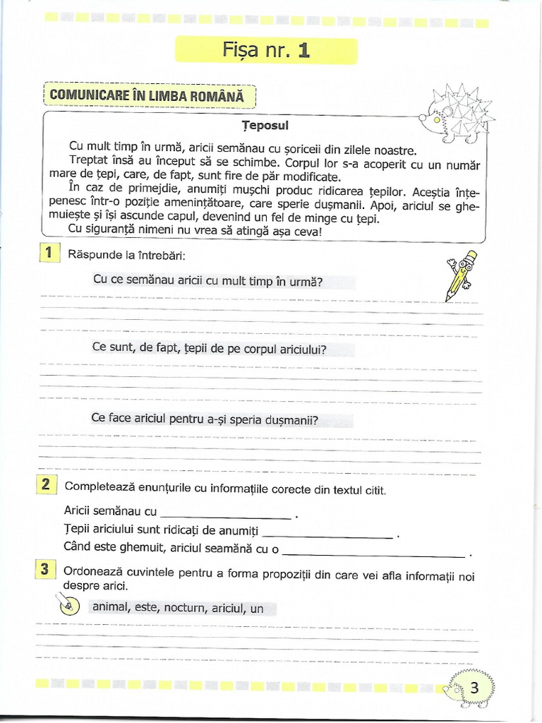 Fise de Recapitulare Si Evaluare Finala Clasa 1 | PDF