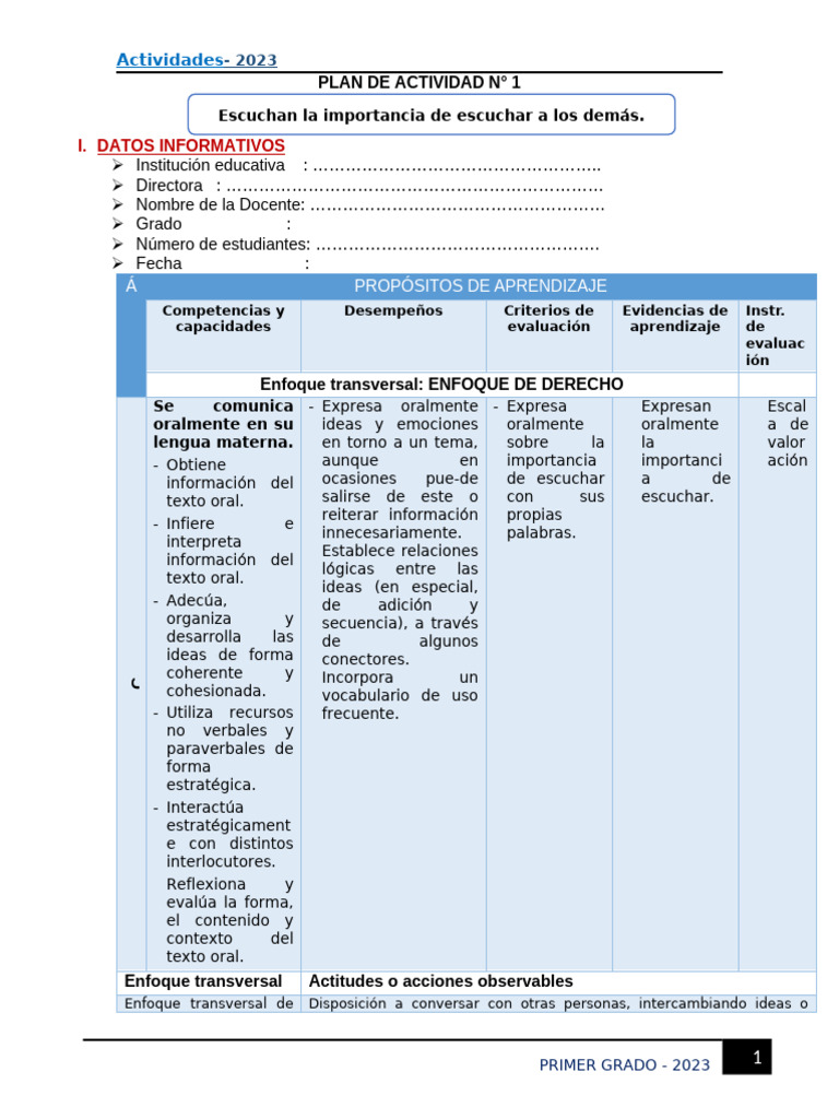 1° - Actividad - 03 - de Abril - N°1 C | PDF