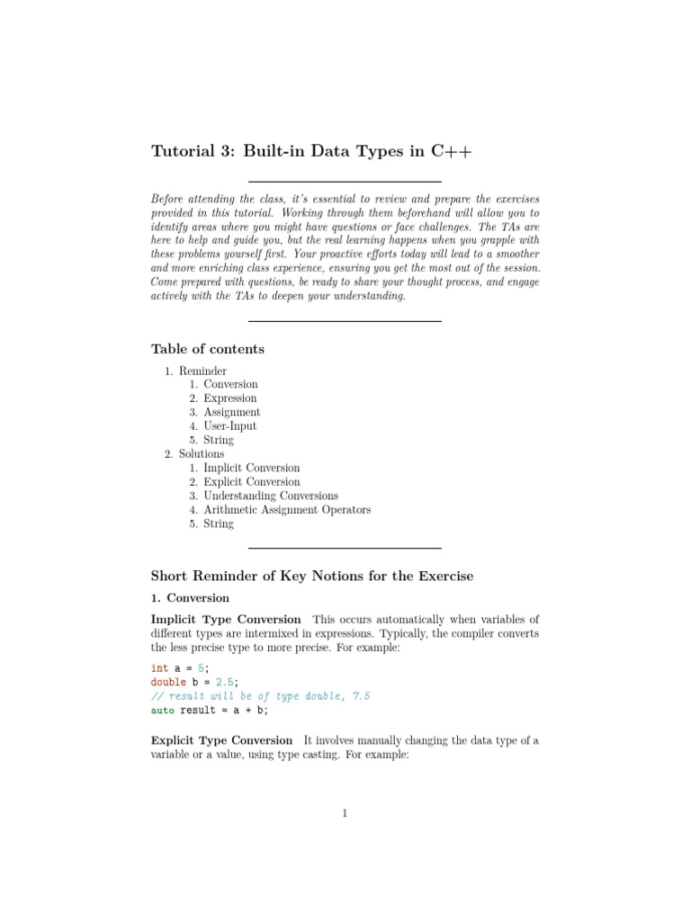 Tutorial 3 Solutions | PDF