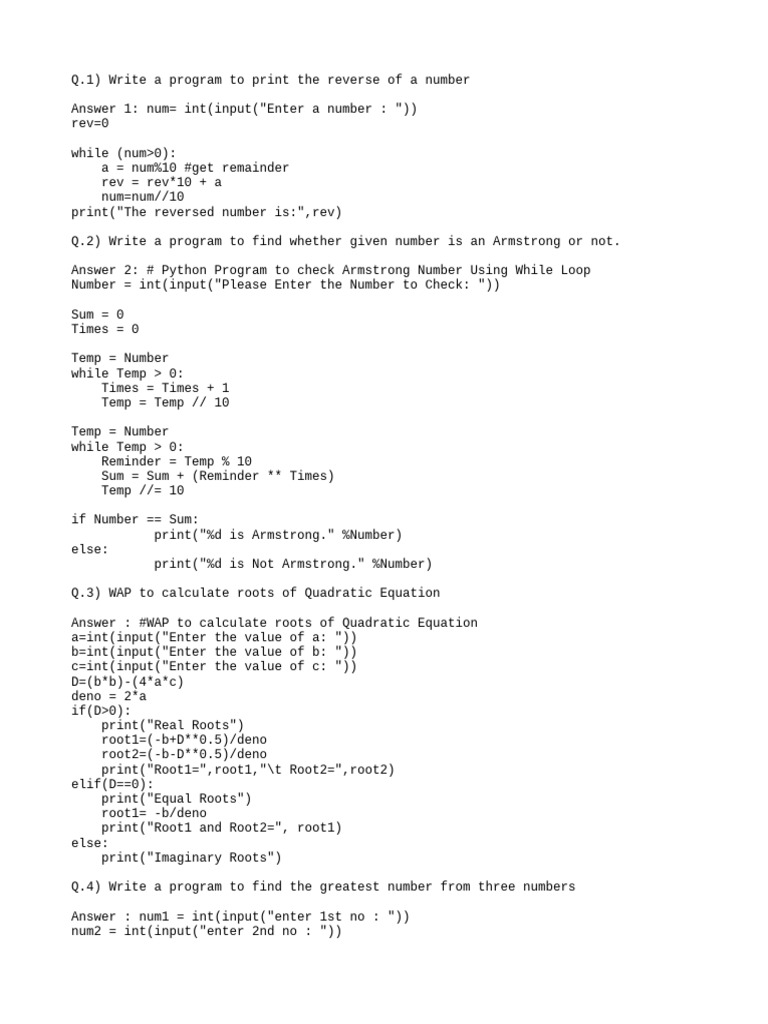Python Assignment | PDF | Computer Programming | Mathematics Python Assignment | PDF | Computer Programming | Mathematics