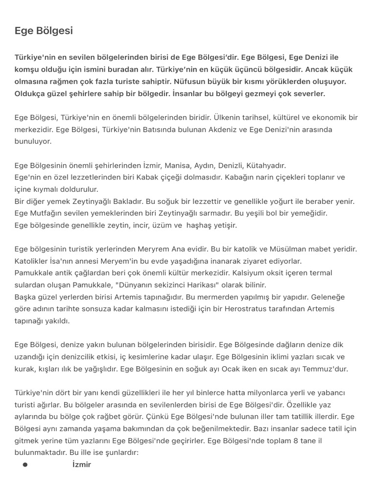 Ege Bölgesi 1 | PDF