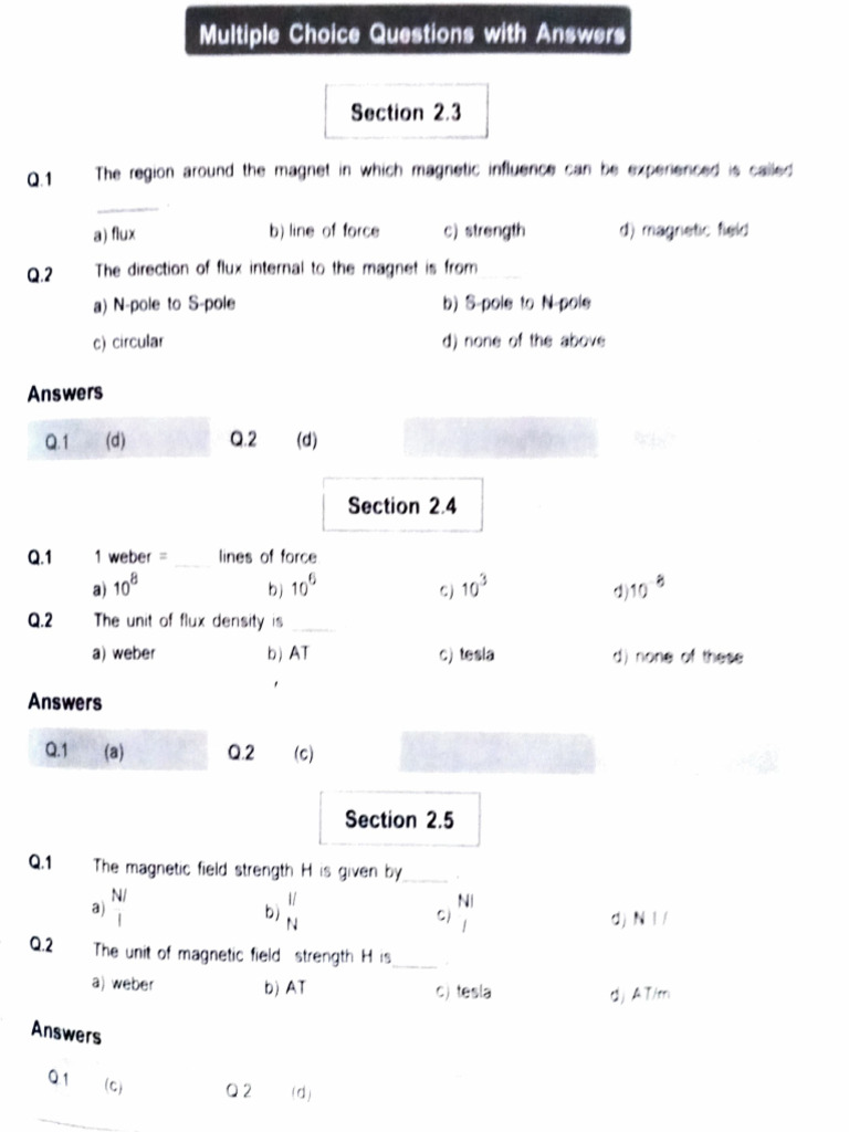 Mcqs - Magnetic Circuits | PDF
