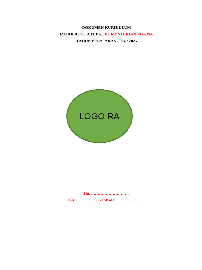 Contoh Kurikulum RA | PDF