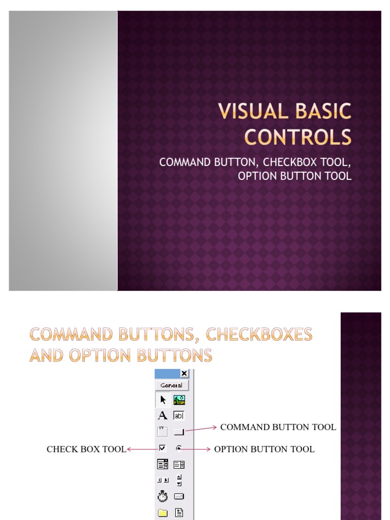 Commandcheckboxandoptionbuttons Visual Basic 60 