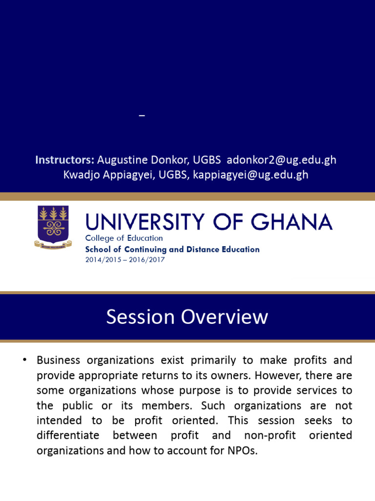 Accounting for Non-profit Making Organizations | PDF