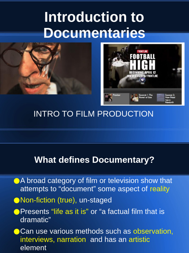 Introduction To Documentaries | PDF