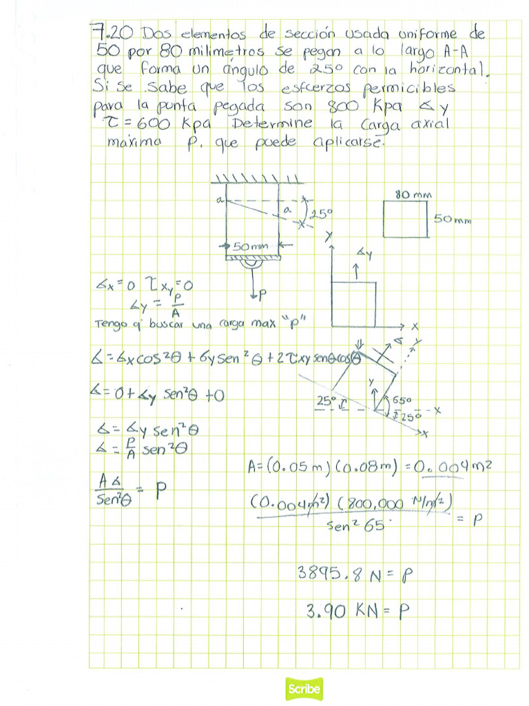 Ejercicios de Esfuerzos Normales | PDF