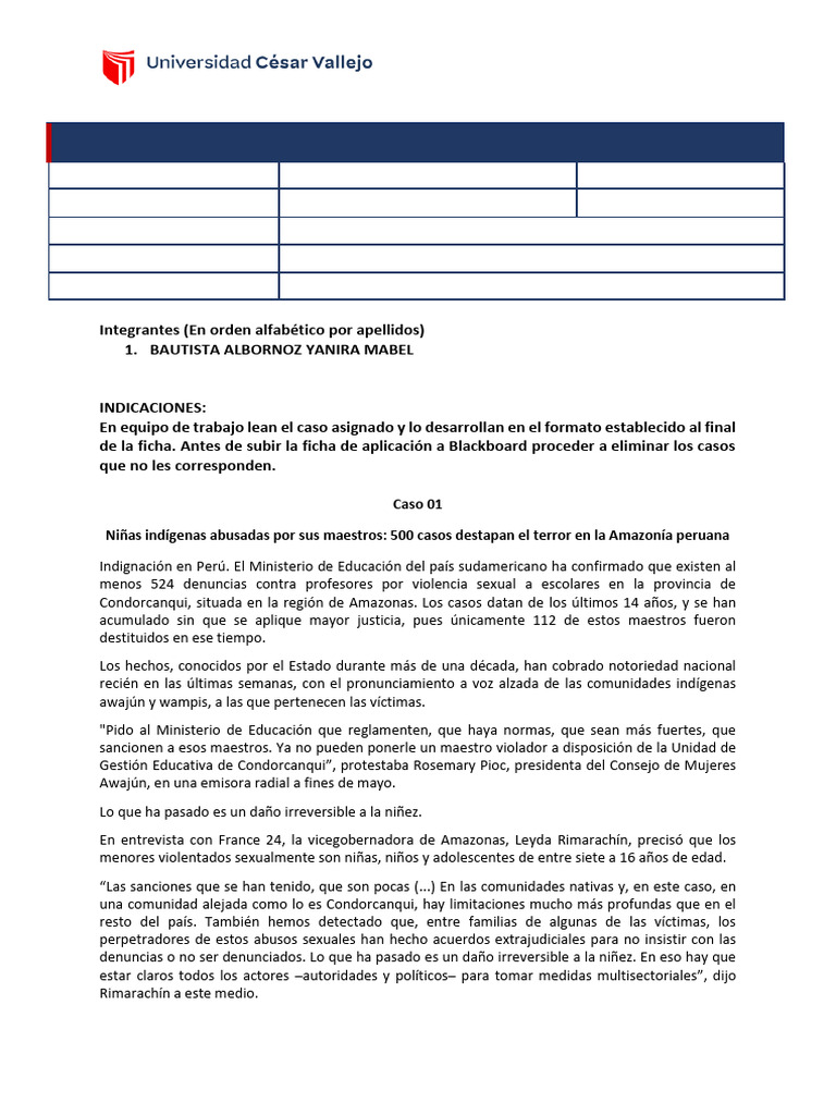 Ficha de Aplicacion 04 - Yanira Mabel Bautista Albornoz | PDF