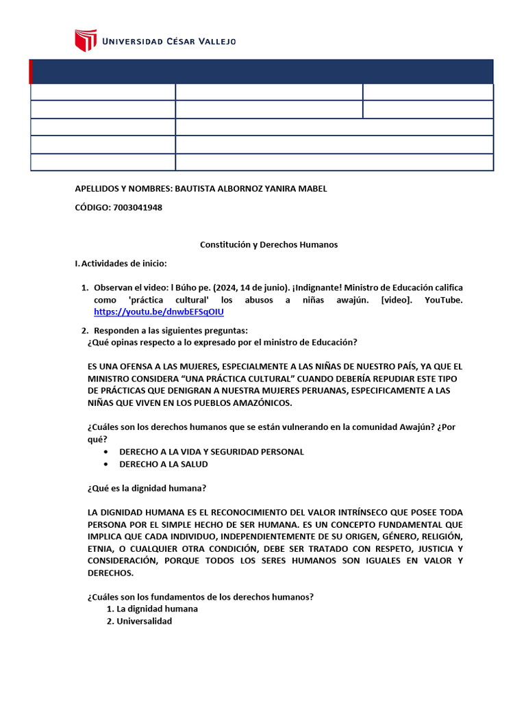 Ficha de Aplicación 01 - Yanira Bautista Albornoz | PDF