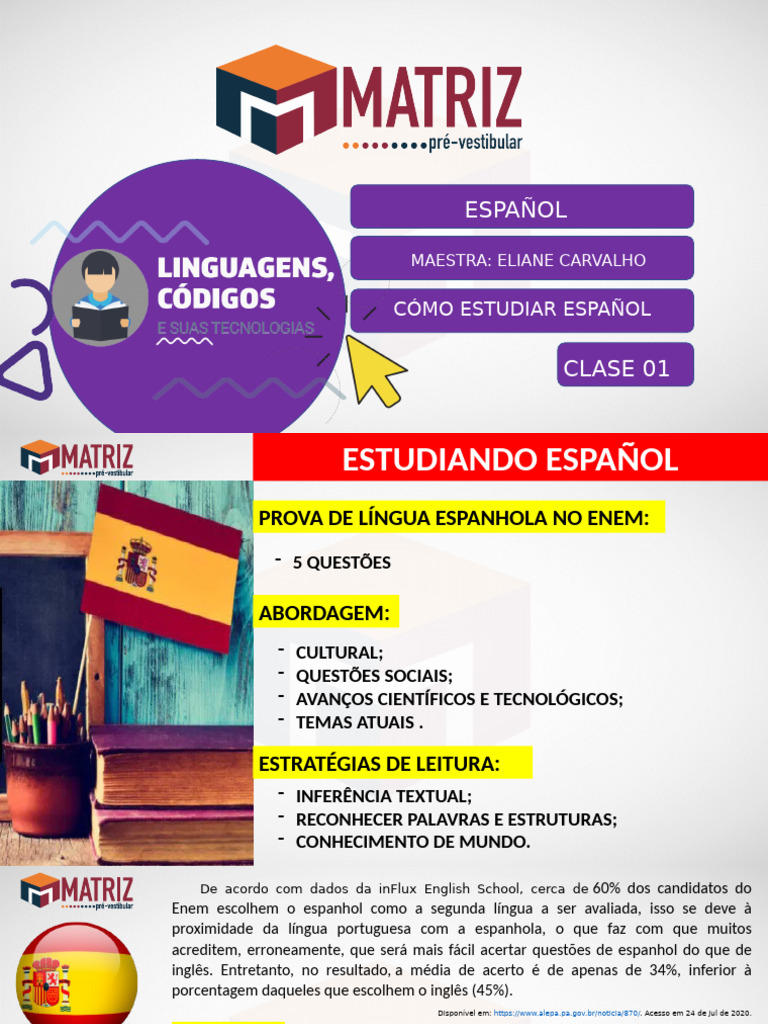 Clase 1 - Cómo Estudiar Español | PDF