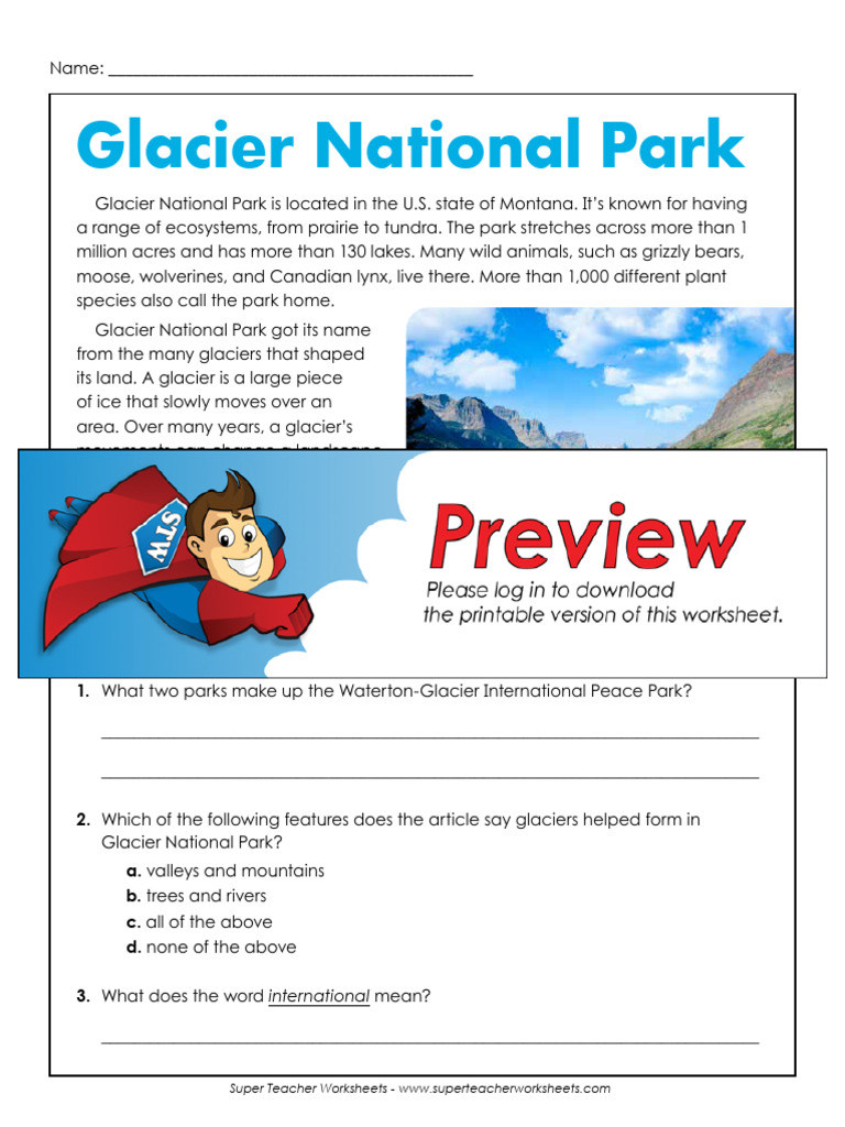 Glacier Park Facts for Students | PDF | Glacier National Park (U.S ...