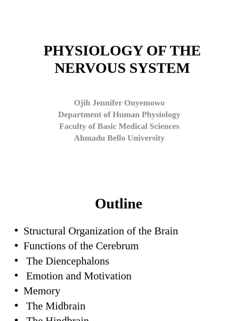 Physiology of The Nervous System | PDF