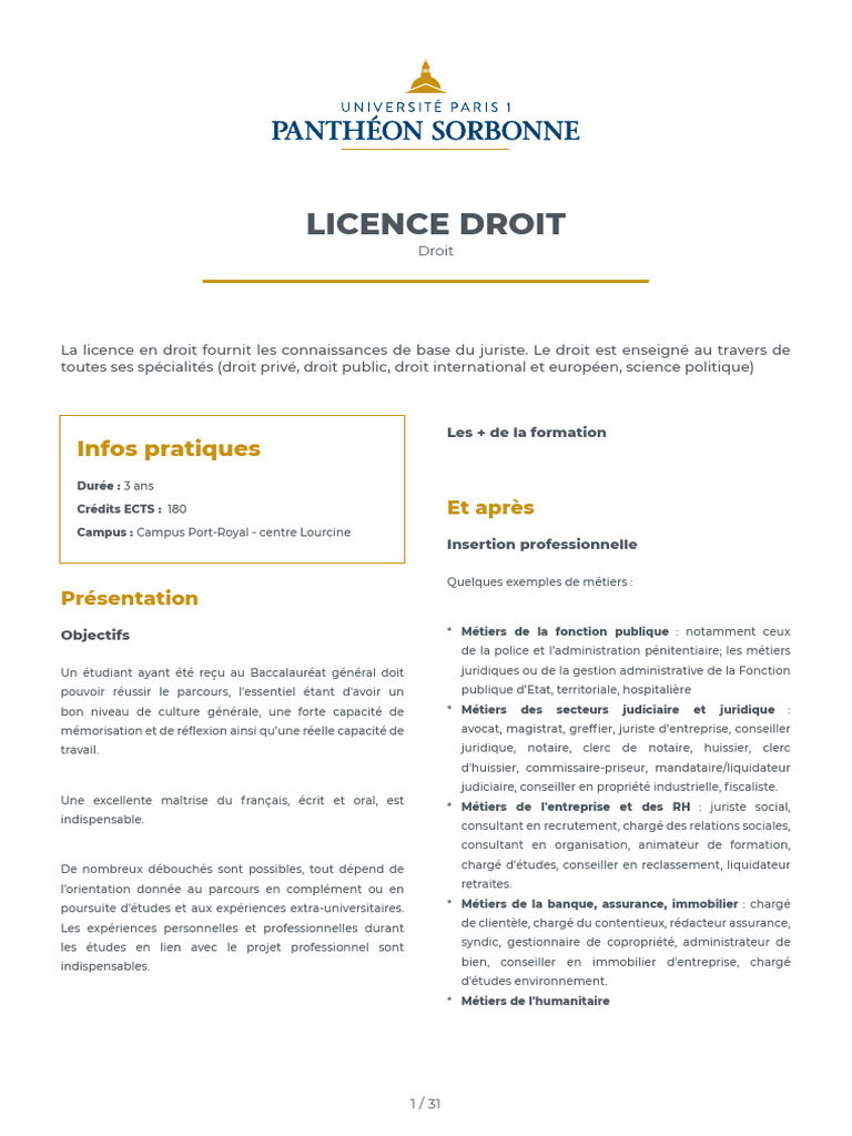 Licence Droit | PDF