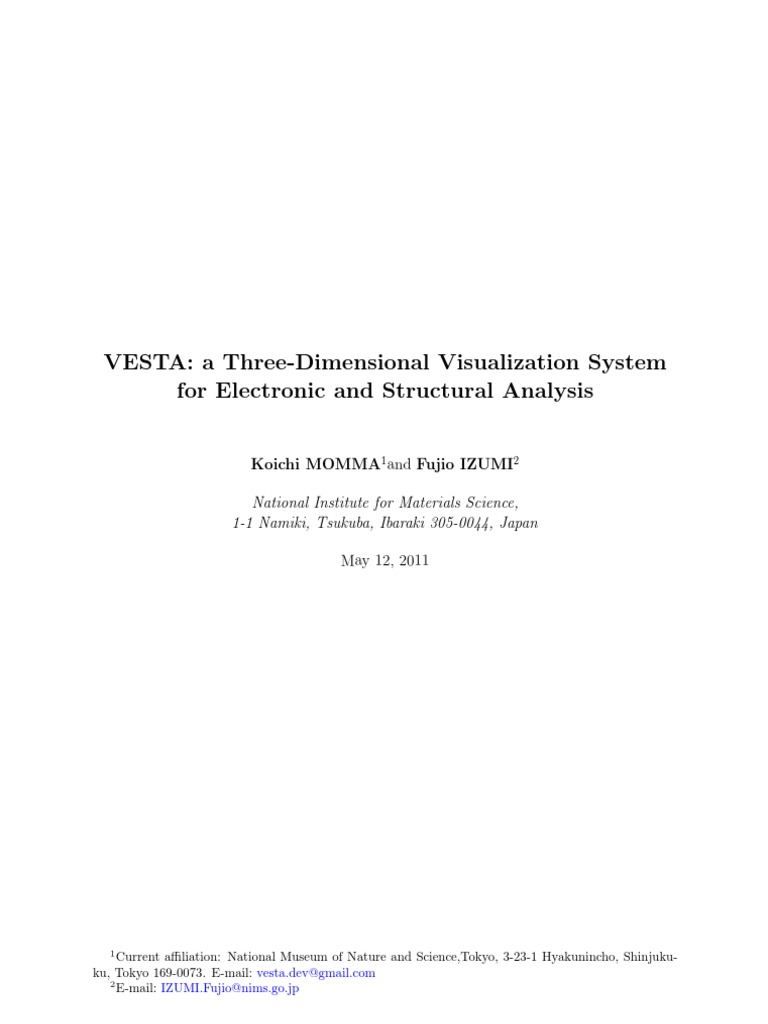 Vesta Manual | PDF | Crystal Structure | Computing