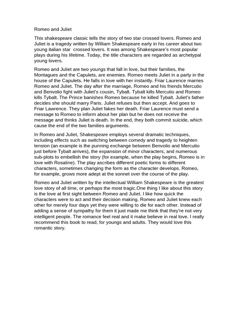 Romeo and Juliet review | PDF