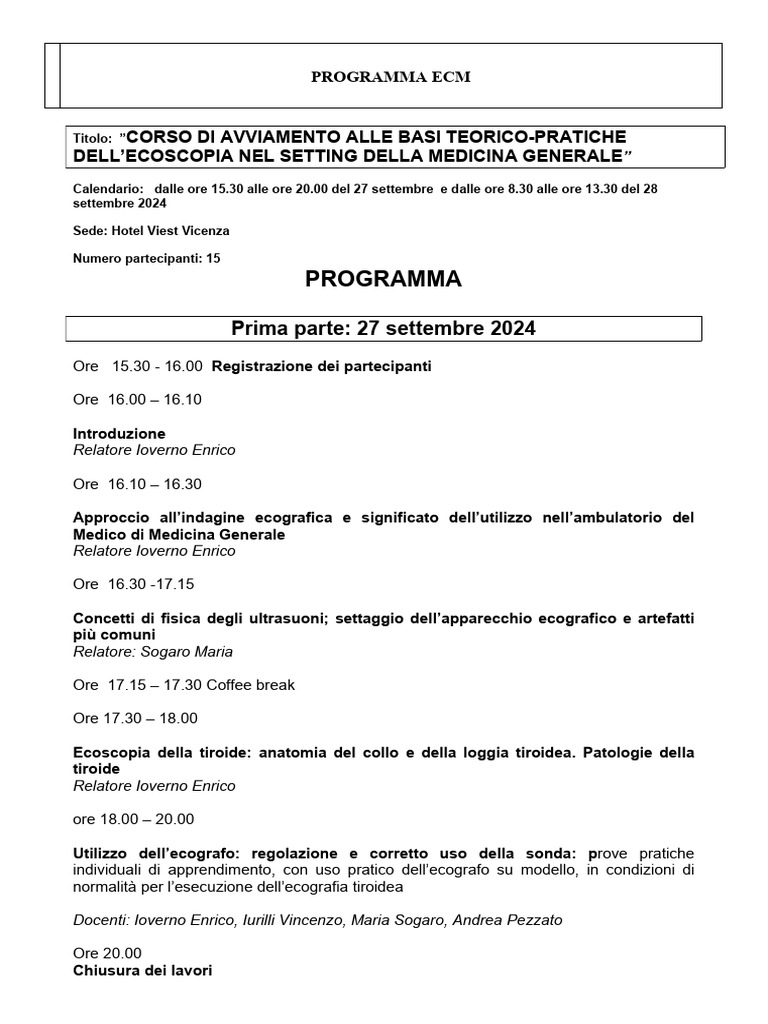 Programma Evento ECM 27 e 28 Sett.2024 | PDF