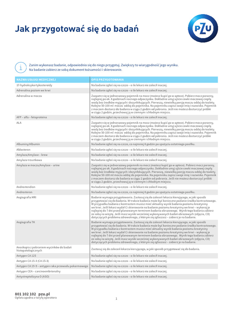 Projekt Jak Przygotowac Sie Do Badan 20220131 v1 | PDF